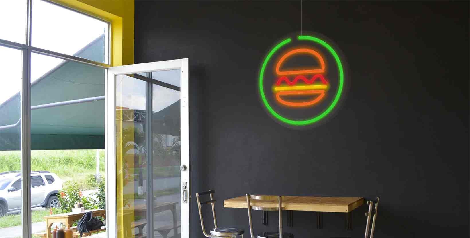 Néon Burger | Néons pour restaurants | Enseigne lumineuse