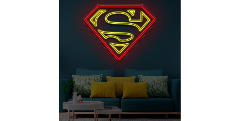 Néon inspiration Logo superman - Enseigneplus