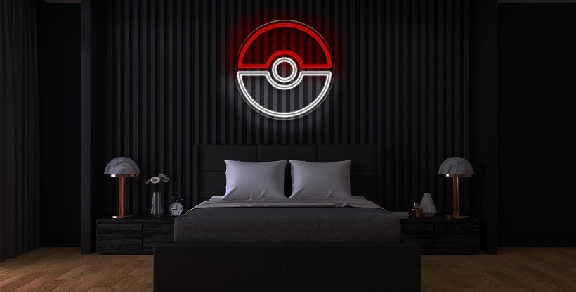 Néon pokeball - Enseigneplus