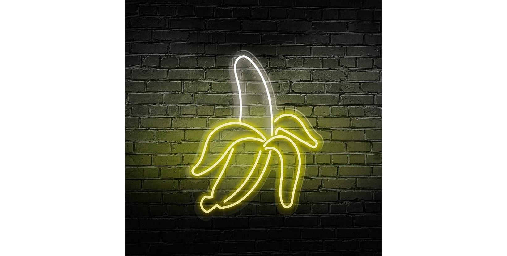 Néon Banane|Enseigne De Banane Néon| Blanc Et Jaune XS, S,M et L