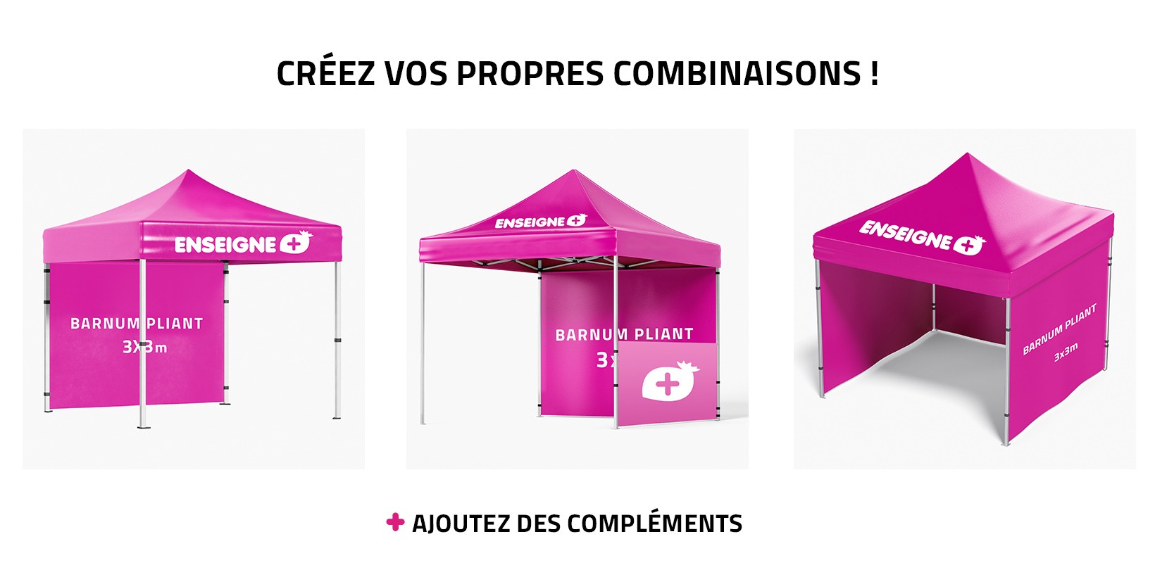 Barnum Personnalisé - Tentes et Tonnelles publicitaires 3x3 sur mesure