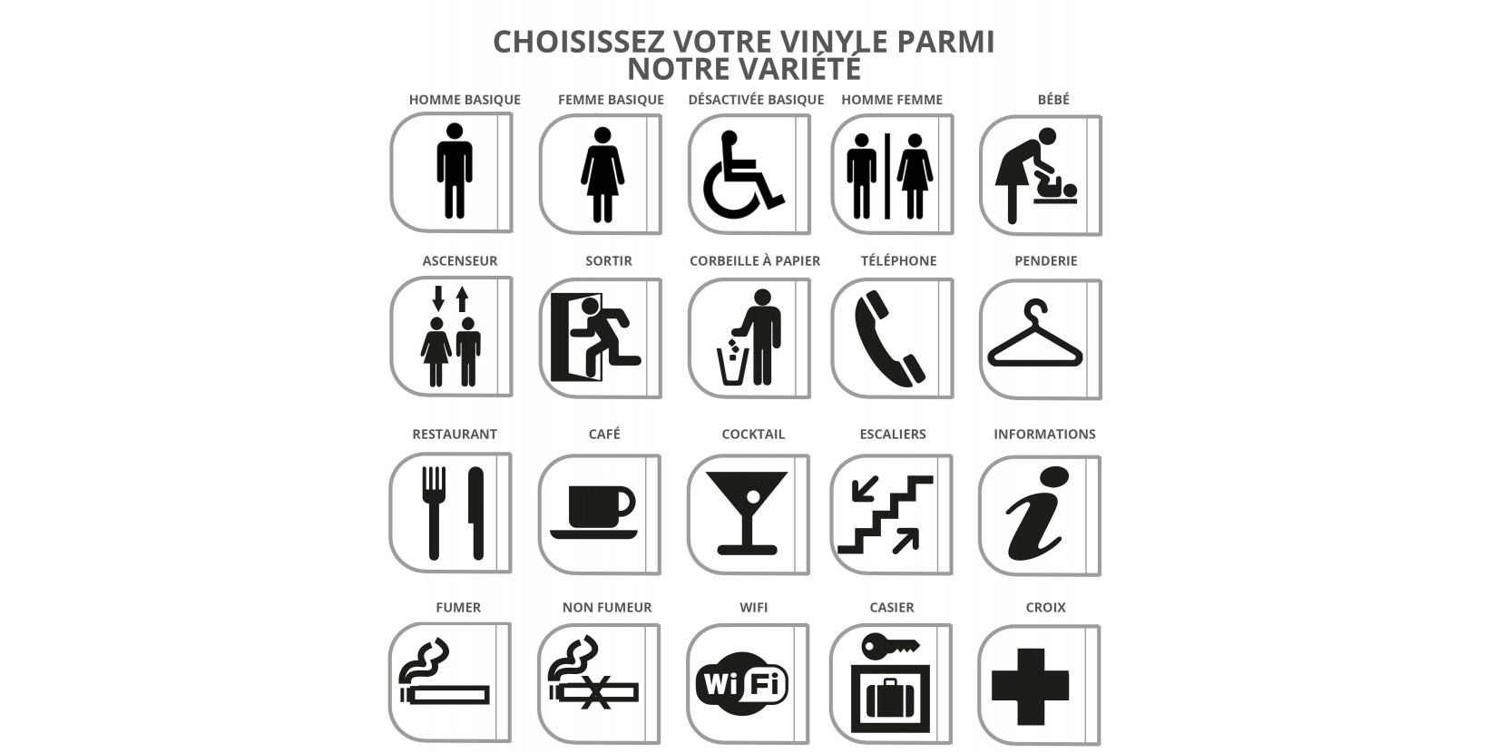 Drapeau signalétique Toilettes en aluminium brossé avec vinyle ...