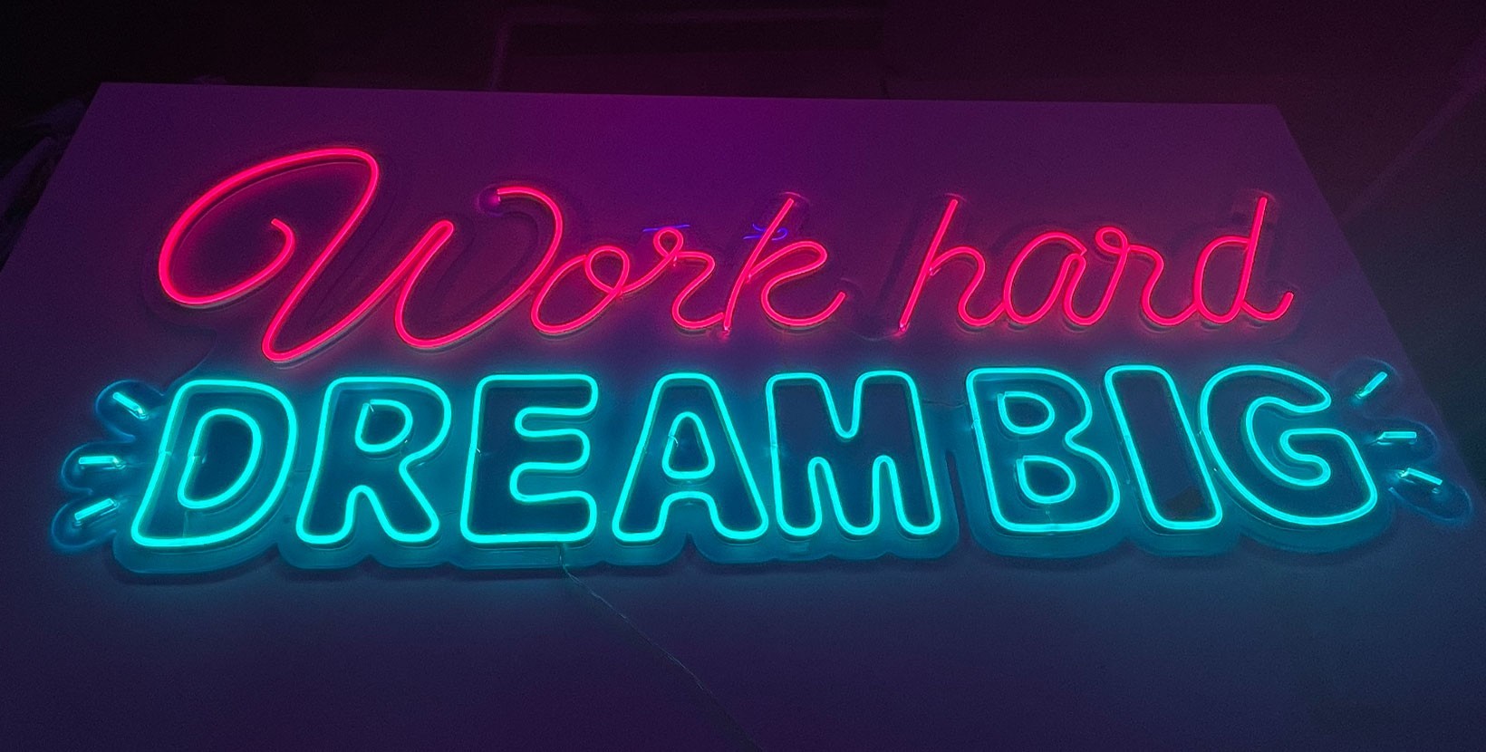 Neon work hard big dream